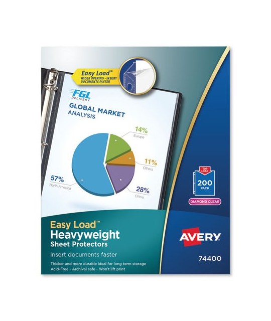 Avery Heavyweight and Super Heavyweight Easy Load Diamond Clear Sheet ...