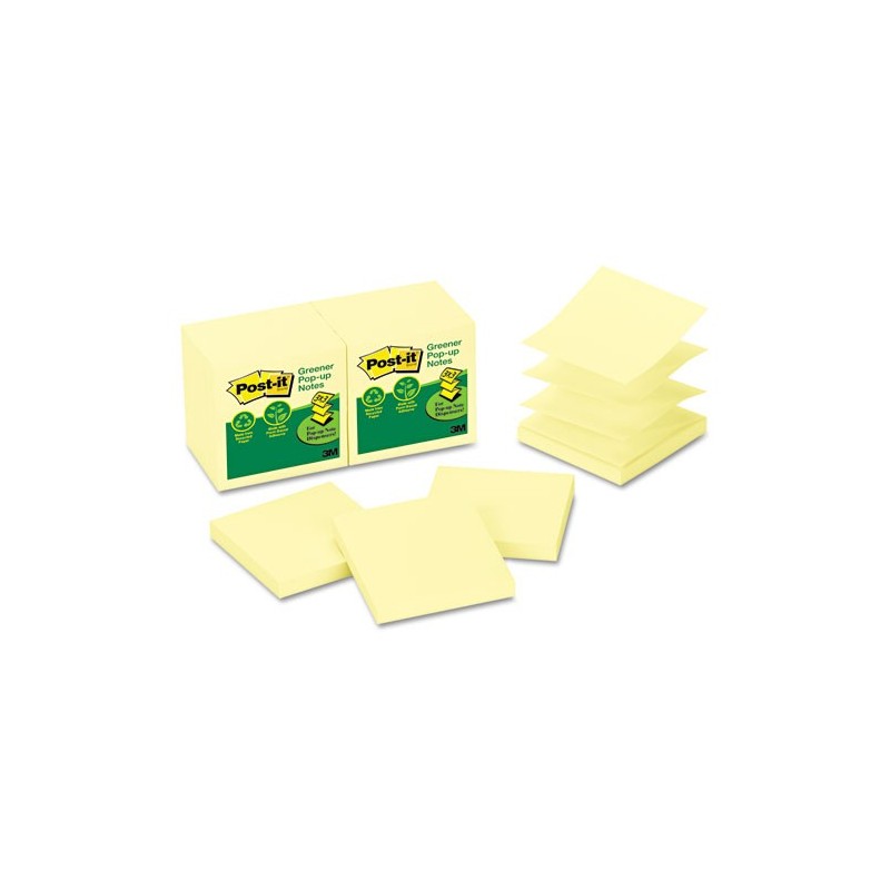 Post-it Greener Notes Original Recycled Pop-up Notes