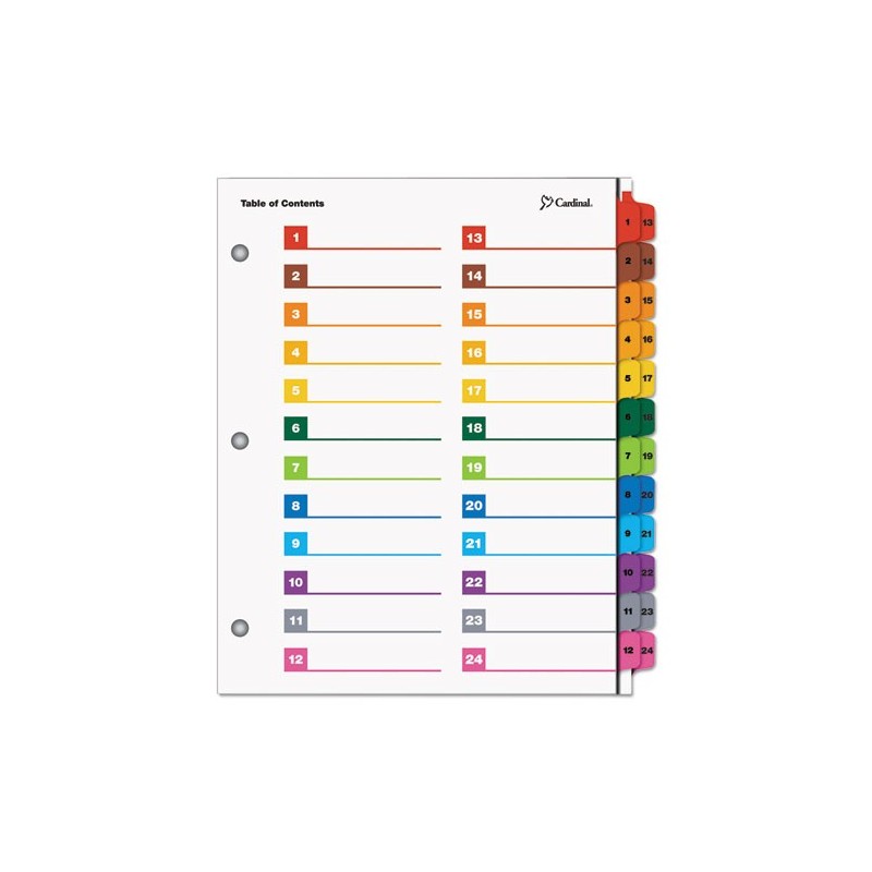 Cardinal OneStep Printable Table of Contents and Dividers - Double Column