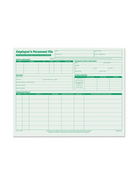 TOPS Employee's Record File Folder