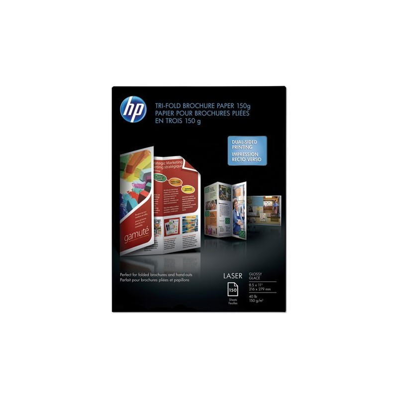 HP Laser Glossy Tri-Fold Brochure Paper
