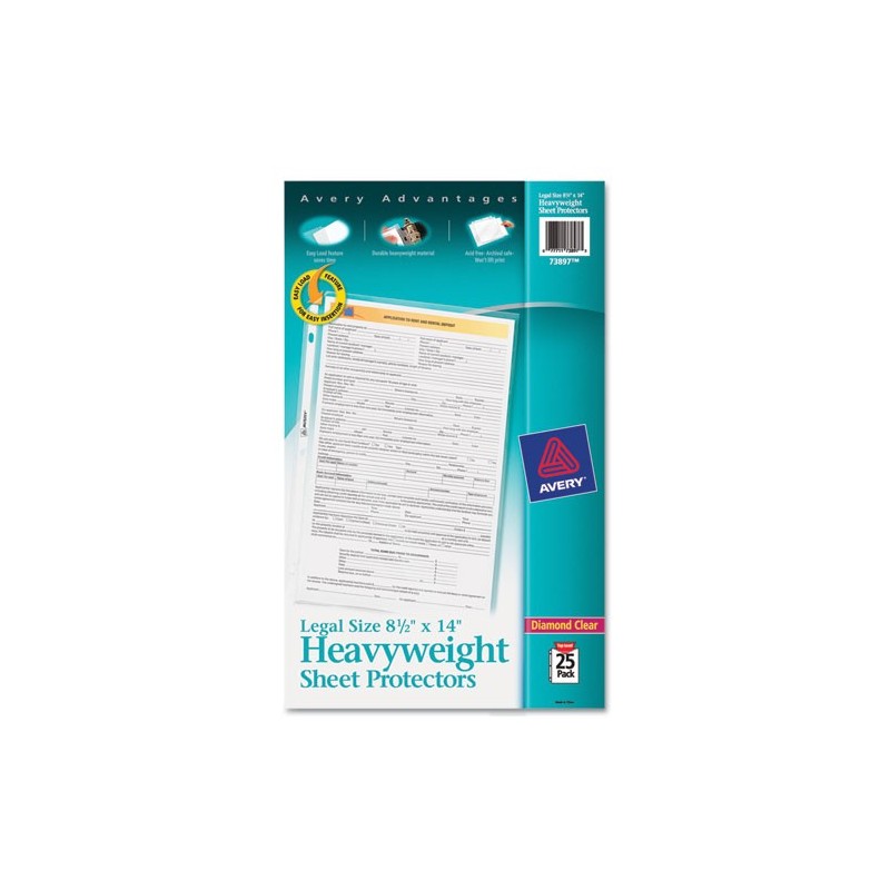 Avery Heavyweight and Super Heavyweight Easy Load Diamond Clear Sheet ...