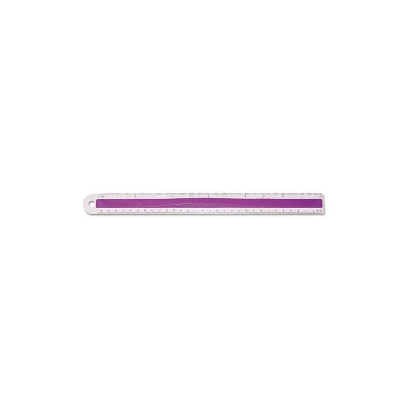 Westcott 12" Plastic Ruler with Rubber Finger Grip