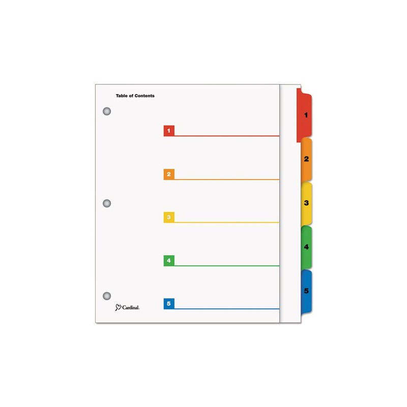 Cardinal OneStep Extra Wide Printable Table of Contents and Dividers