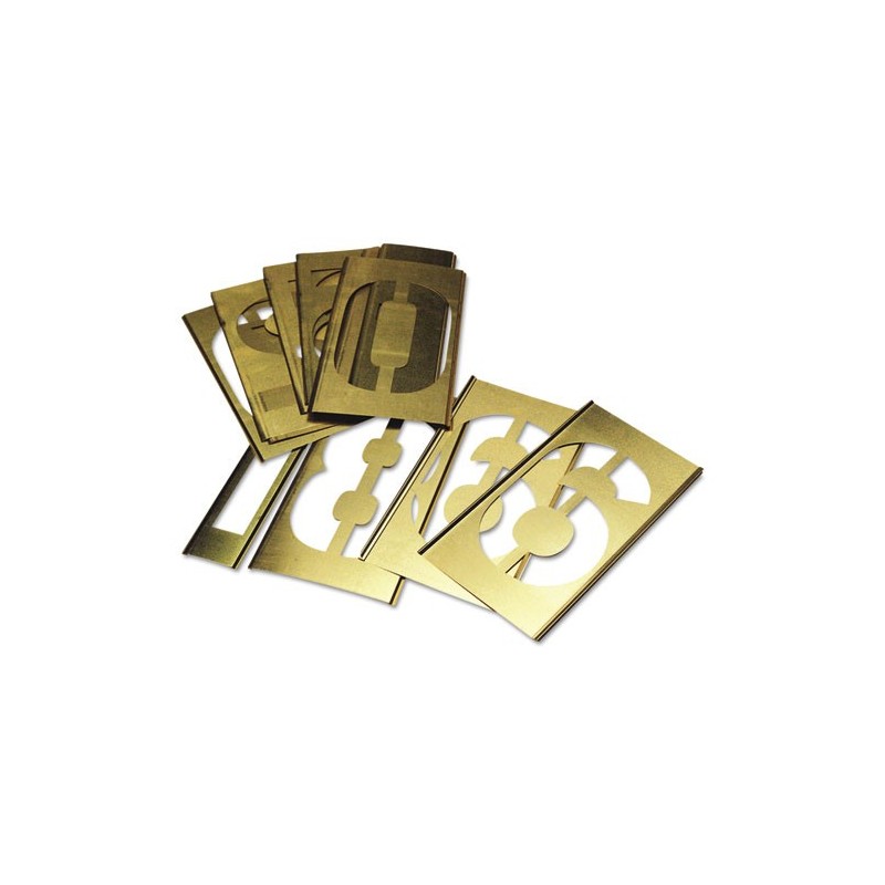 C.H. Hanson 15-Piece Single-Number Brass Stencil Set 10011