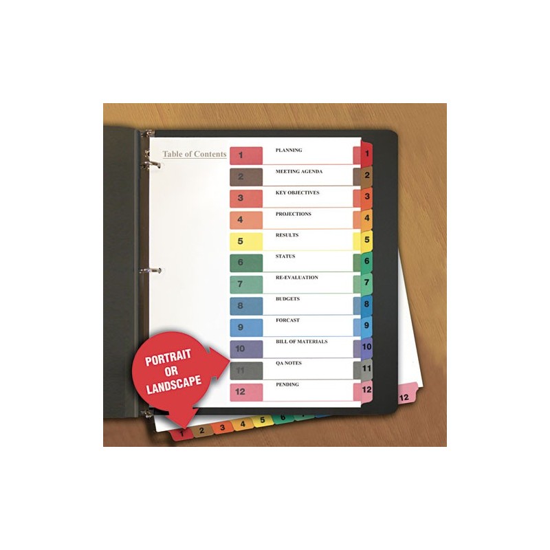 Universal Deluxe Table of Contents Dividers for Printers